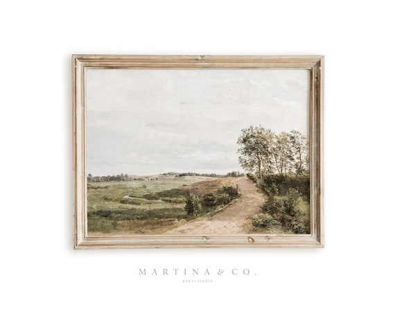 Country Lane Vintage Painting Digital PRINTABLE Wall Art - Etsy