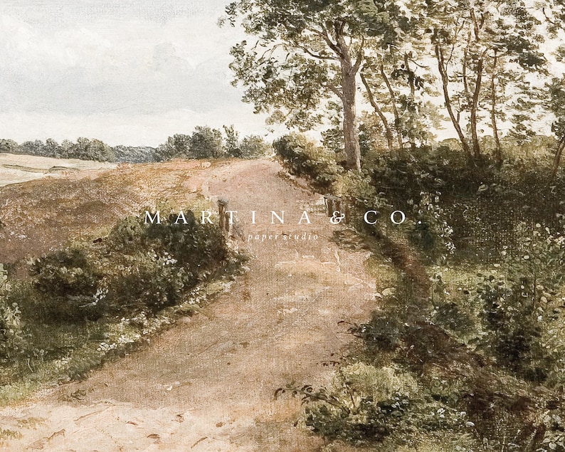 Country Lane Vintage Painting Digital PRINTABLE Wall Art - Etsy