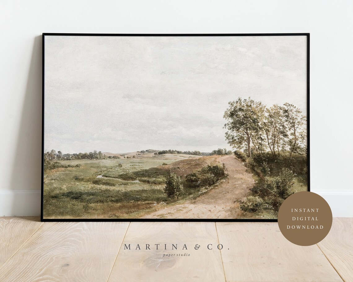 Country Lane | Vintage Painting | Digital PRINTABLE Wall Art - Etsy