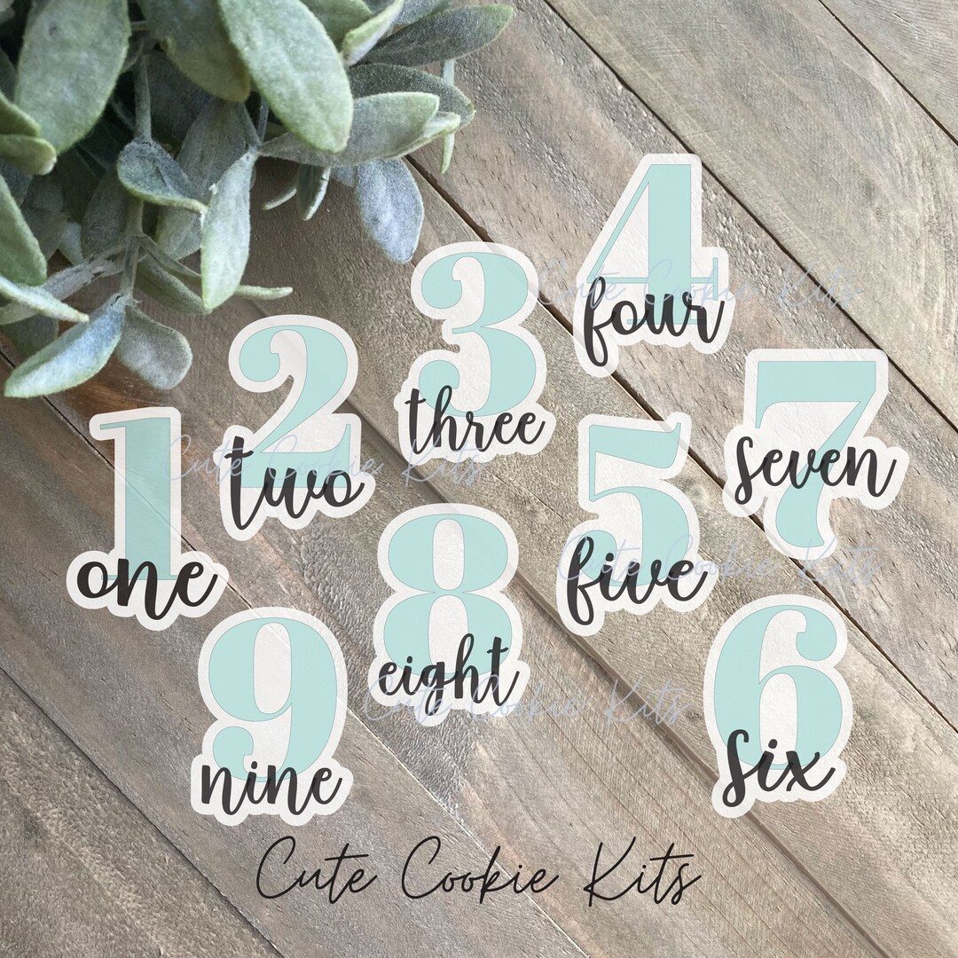 Single Number Cookie Cutters - Classic, Script Font - Single Digit ...