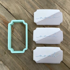 Noah Plaque Cookie Cutter - Versatile Notched Corner Rectangle ...