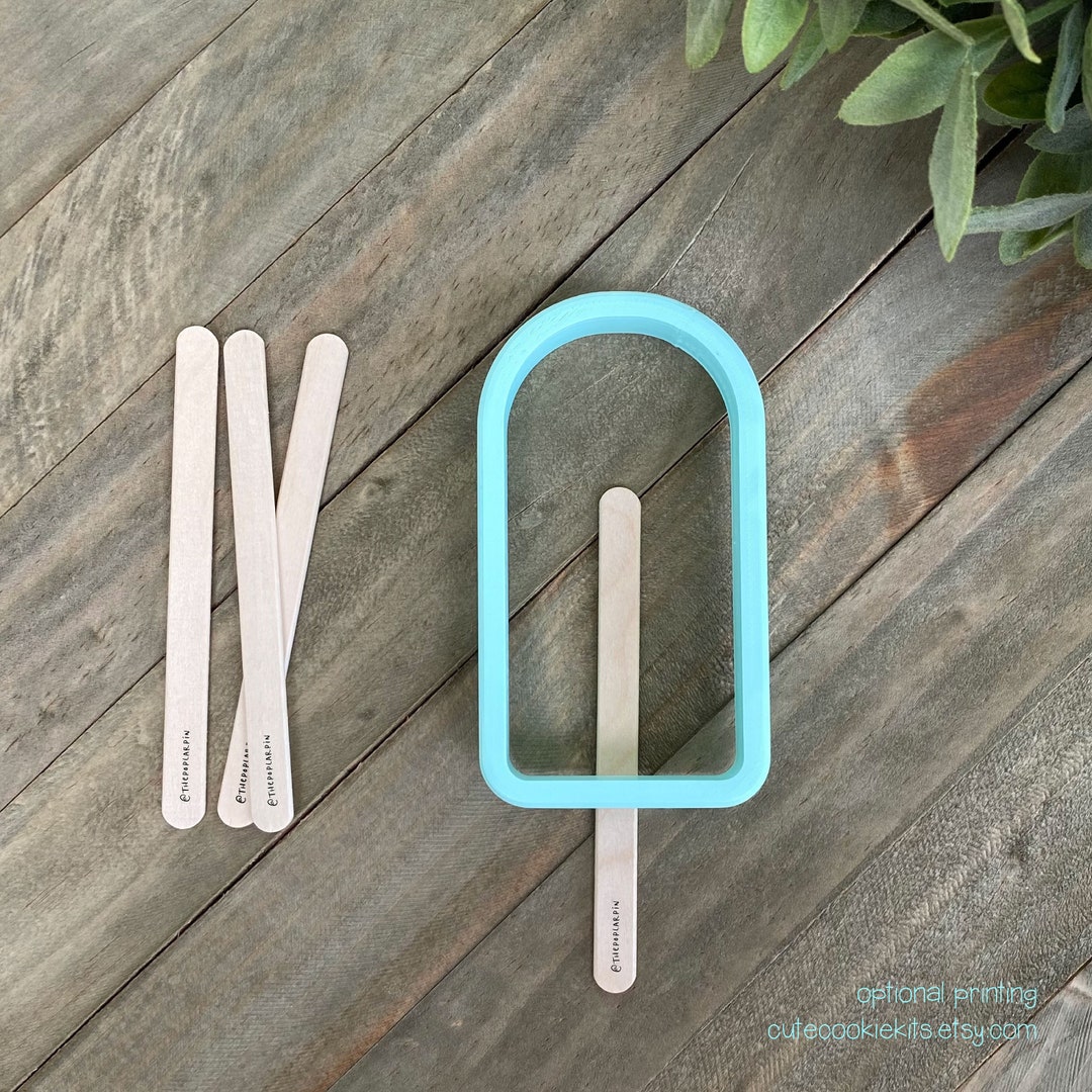 Popsicle Cookie Cutter - With Optional Ultra Smooth, Food Safe Popsicle ...