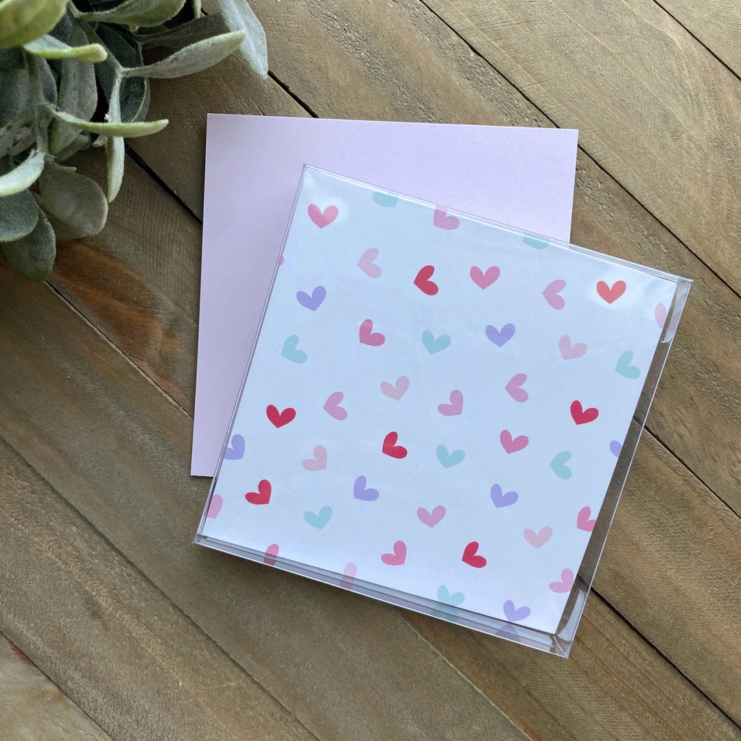Multicolor Hearts and Pink - 4.5x4.5” Set of 25 - Double Sided Box ...