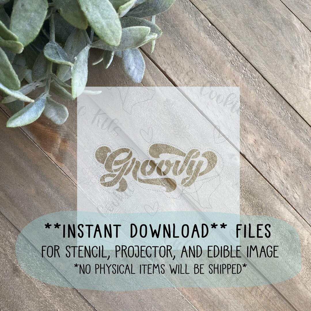 Groovy Plaque Files for Stencils, Projectors, Eddie - Instant Download ...