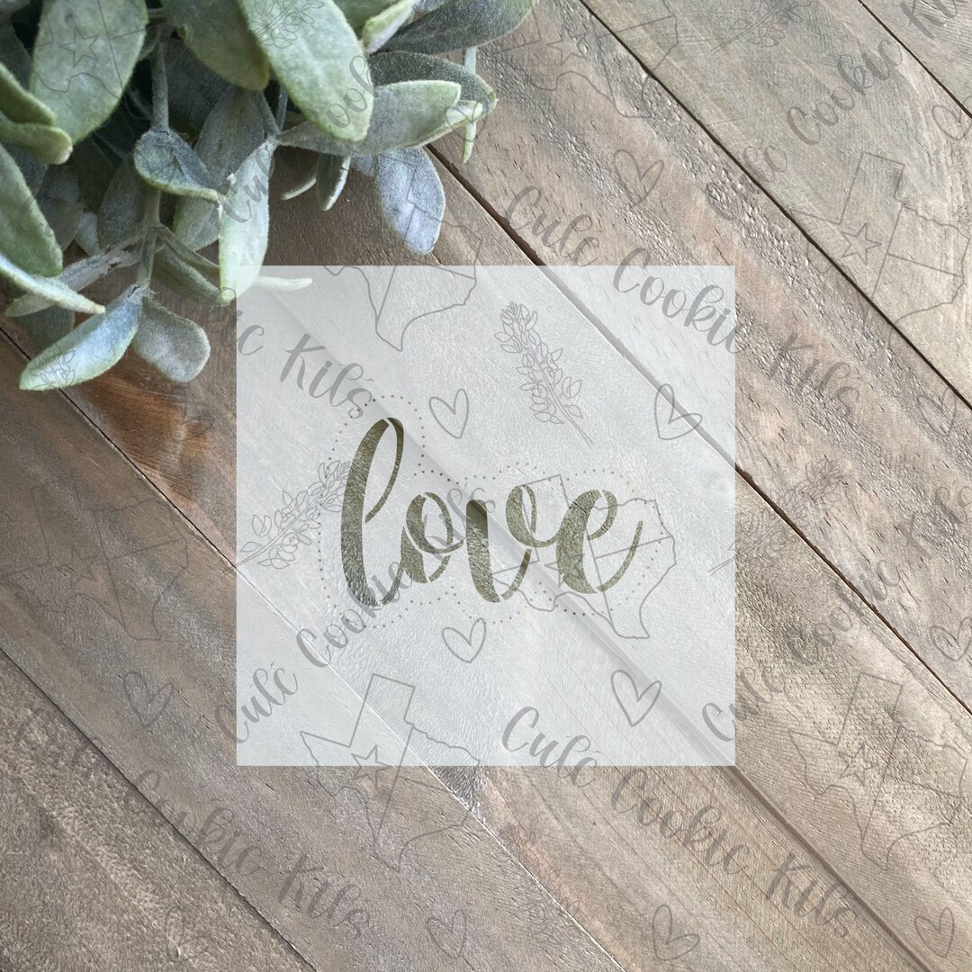 Love Plaque Stencil - Made for CCK501 Love Plaque Cookie Cutter ...