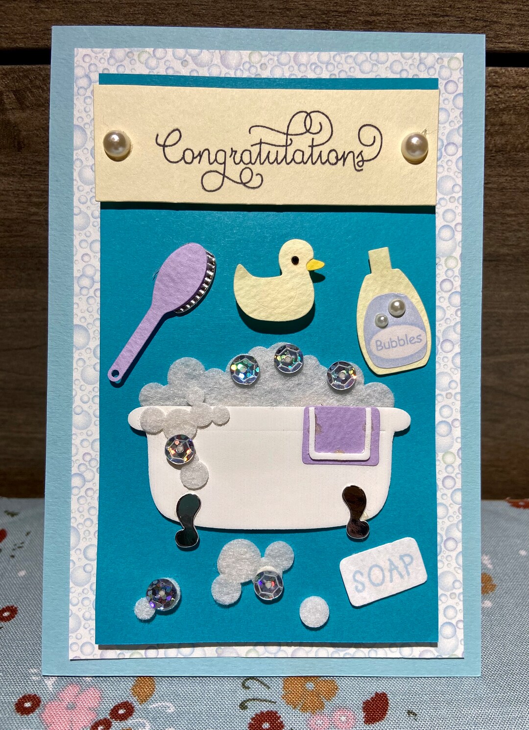 Congratulatory New Baby Bath Time Card - Etsy