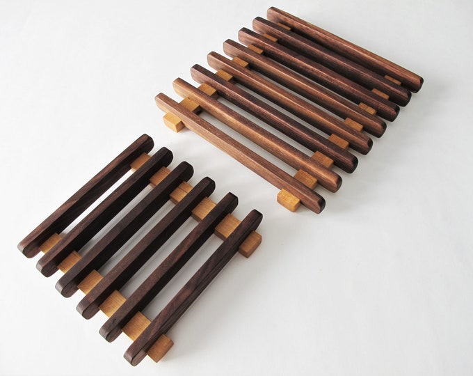 Modern Wood Trivet, Walnut Hot Pad, Mid Century Modern Decor, Wooden ...