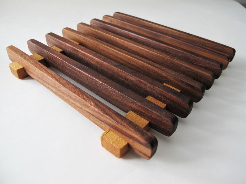 Modern Wood Trivet, Walnut Hot Pad, Mid Century Modern Decor, Wooden ...