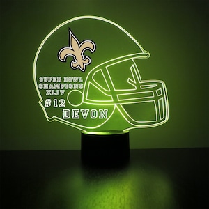 New Orleans Saints, LED Football Sports Fan Lamp, Custom Made Night ...