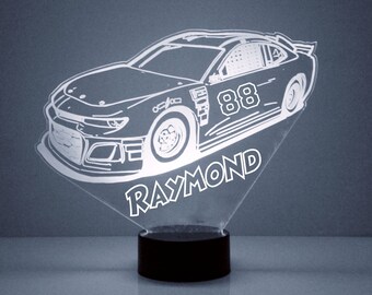 Nascar Racing Fans Light up Car, LED Night Light, Custom Engraved, 16 ...