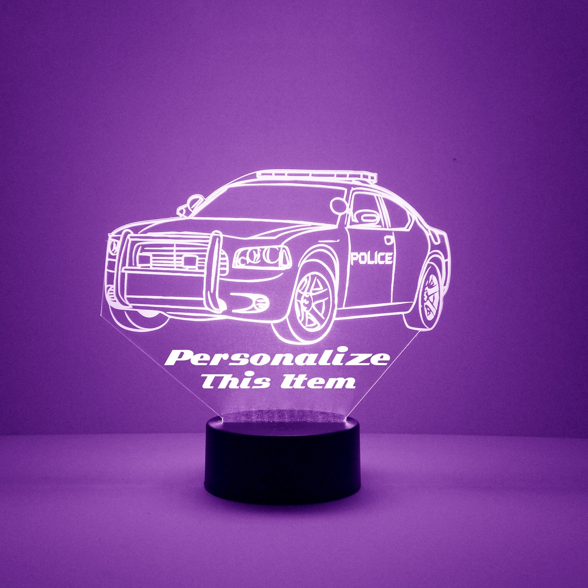 Light up Police Car, Custom Engraved Night Light, Personalized Free, 16 ...