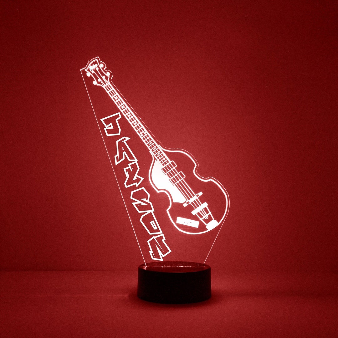 Bass Guitar LED Night Light Lamp,personalized With Your Name or Text ...
