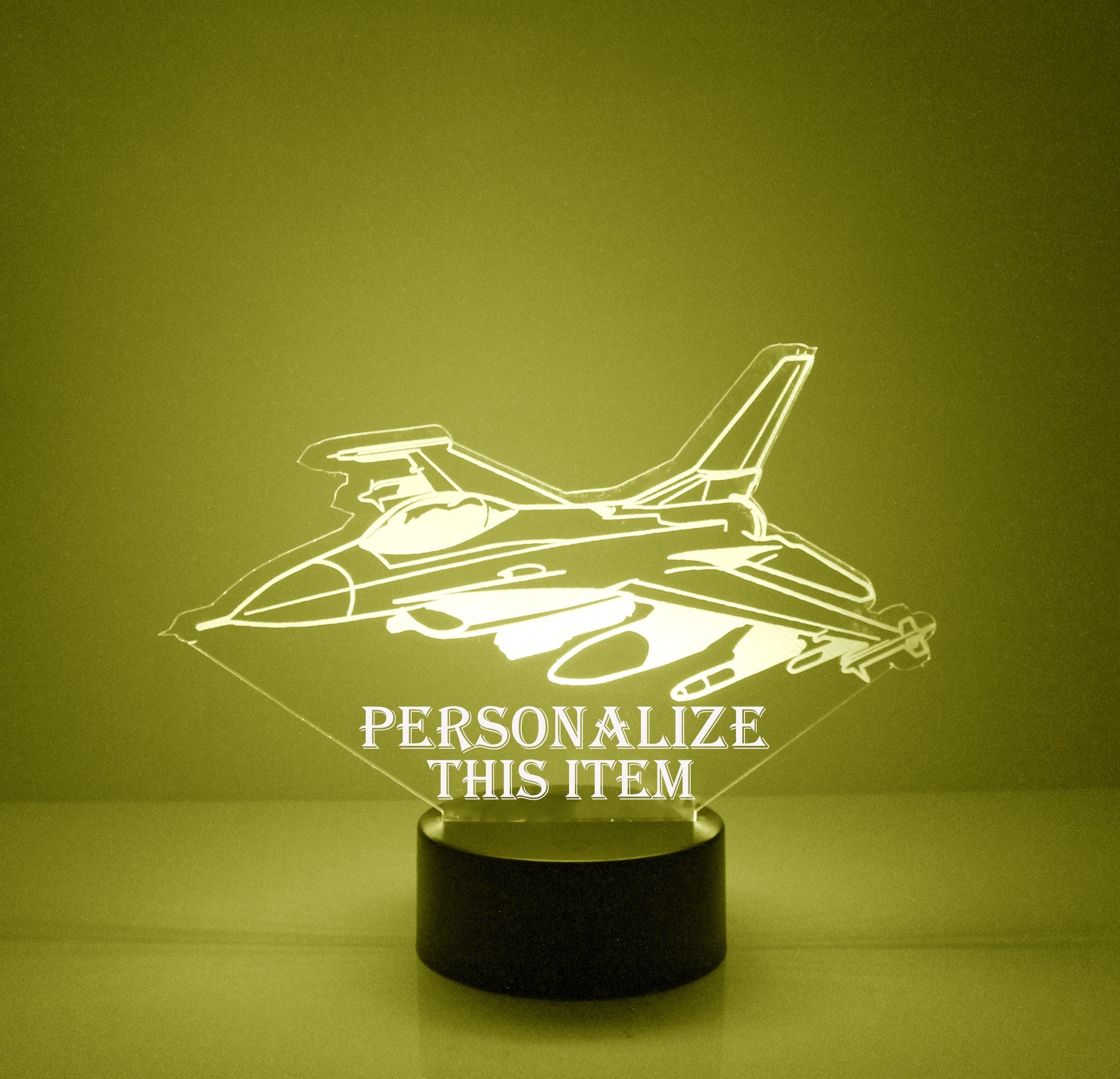 Light up Fighter Jet Custom Engraved Night Light - Etsy