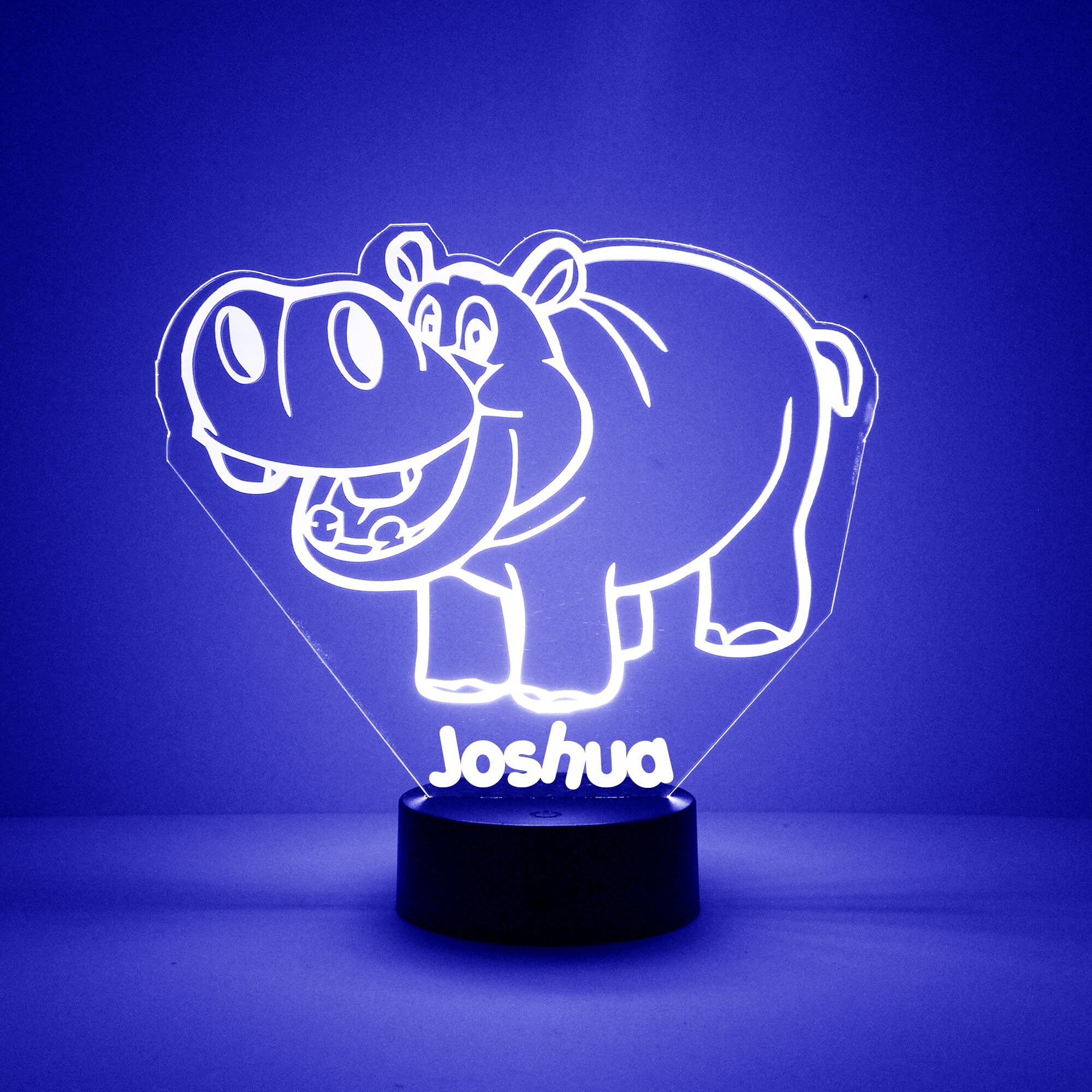 Light up Hippopotamus custom Engraved Hippo Night Light - Etsy