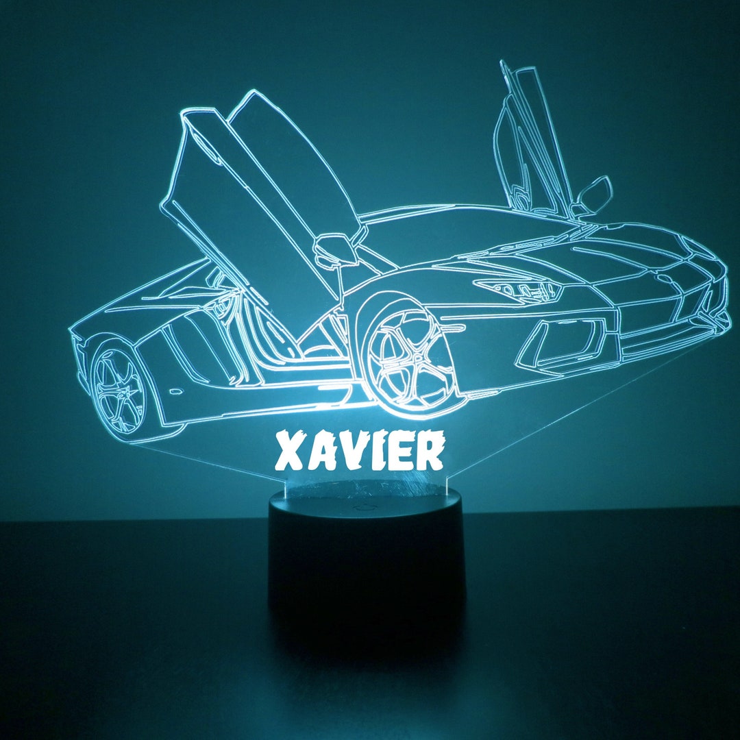 Light up Sports Car, Custom Engraved Night Light, Personalized Free, 16 ...
