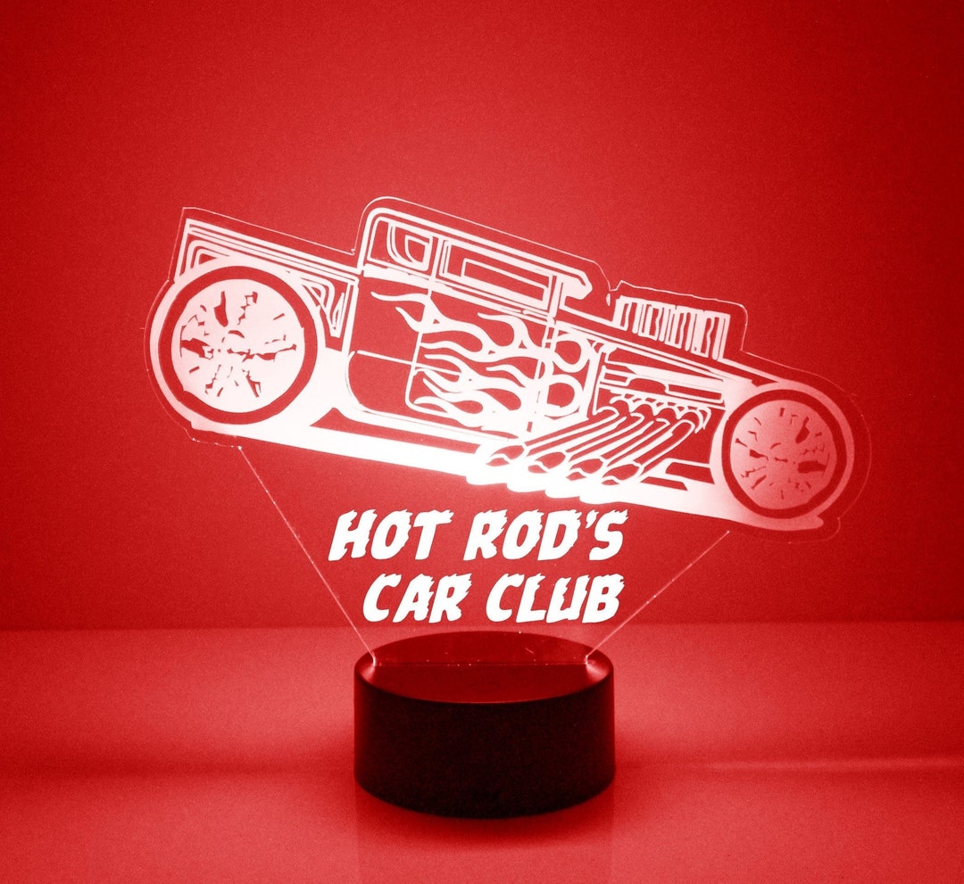 Light up Classic Hot Rod Car, Custom Engraved Night Light, Personalized ...