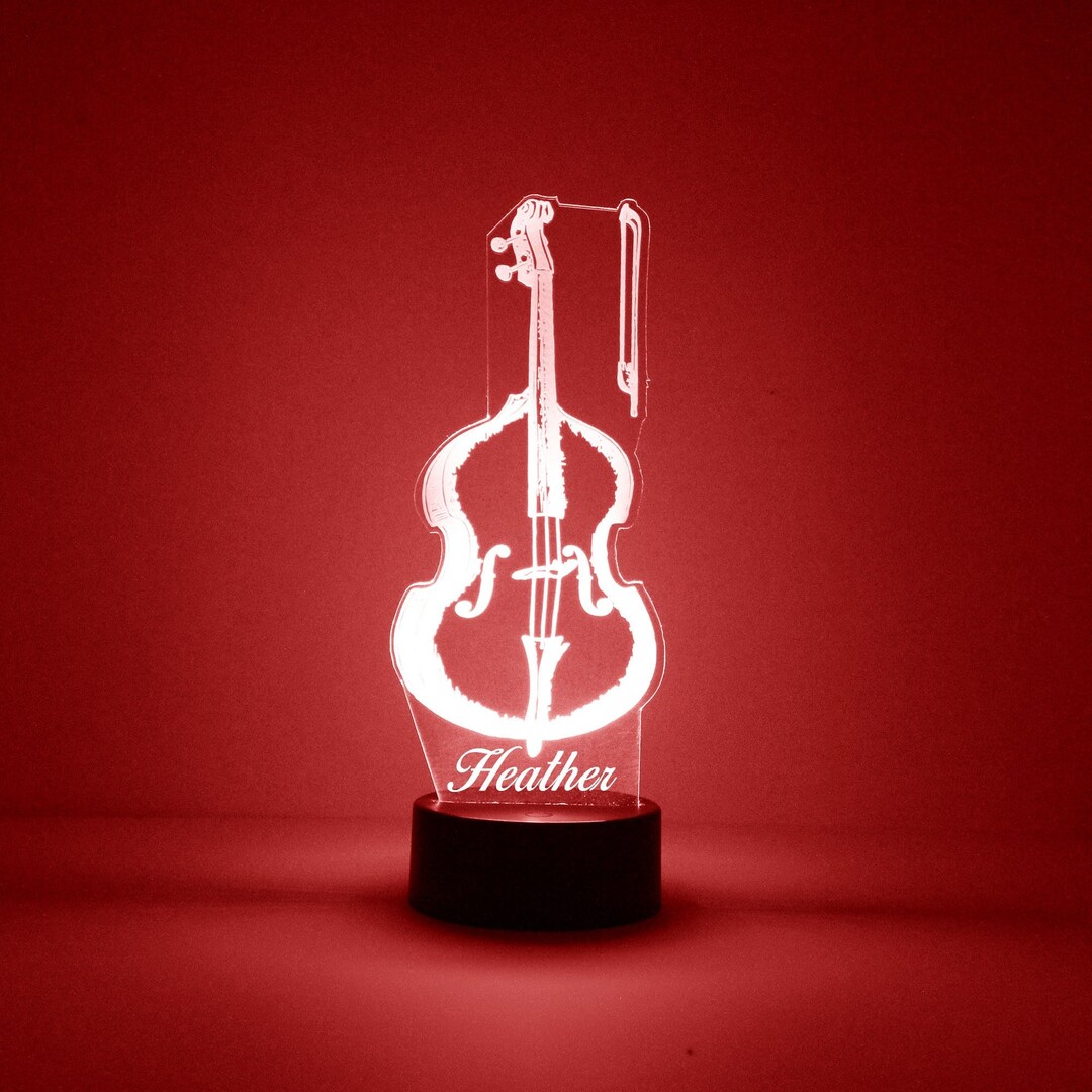 Acrylic Light up Cello, Custom Engraved Night Light, Personalized Free ...