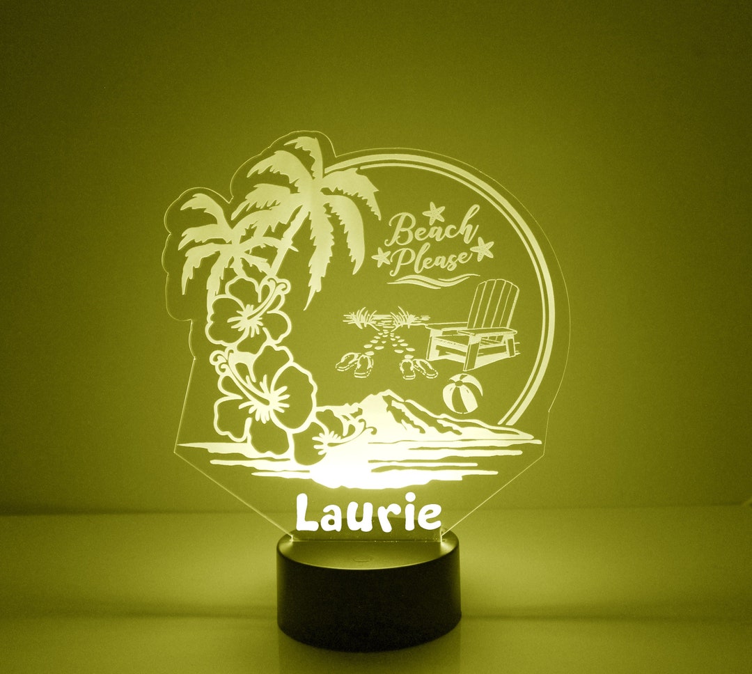 Life is a Beach, Custom Engraved Night Light, Personalized Free, 16 ...