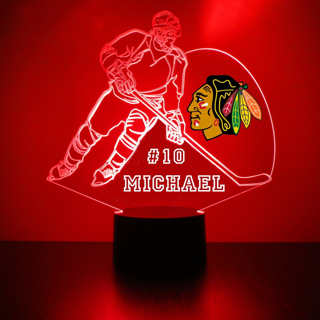 Chicago Blackhawks, LED Hockey Sports Fan Lamp, Custom Made Night Light ...