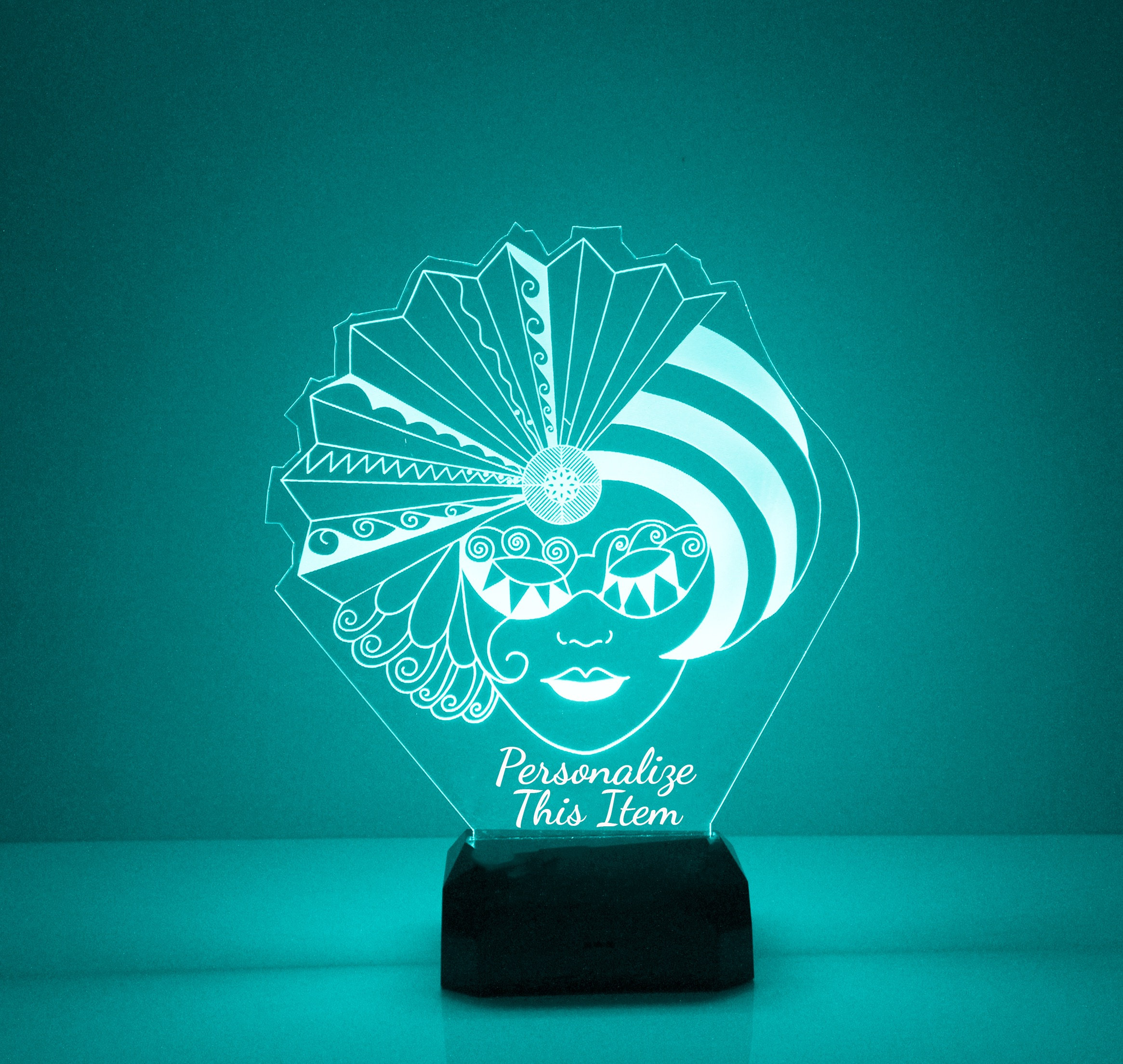 Masquerade Mask, Custom Engrave Night Light, Personalized Free, 16 ...