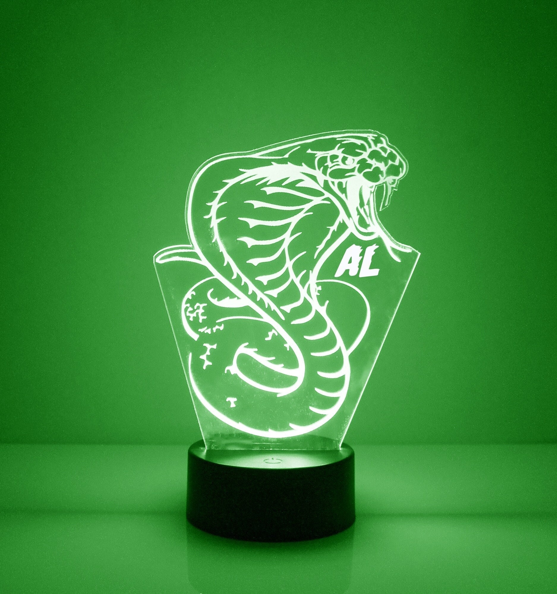 Light up Cobra Snake Custom Engraved Night Light | Etsy