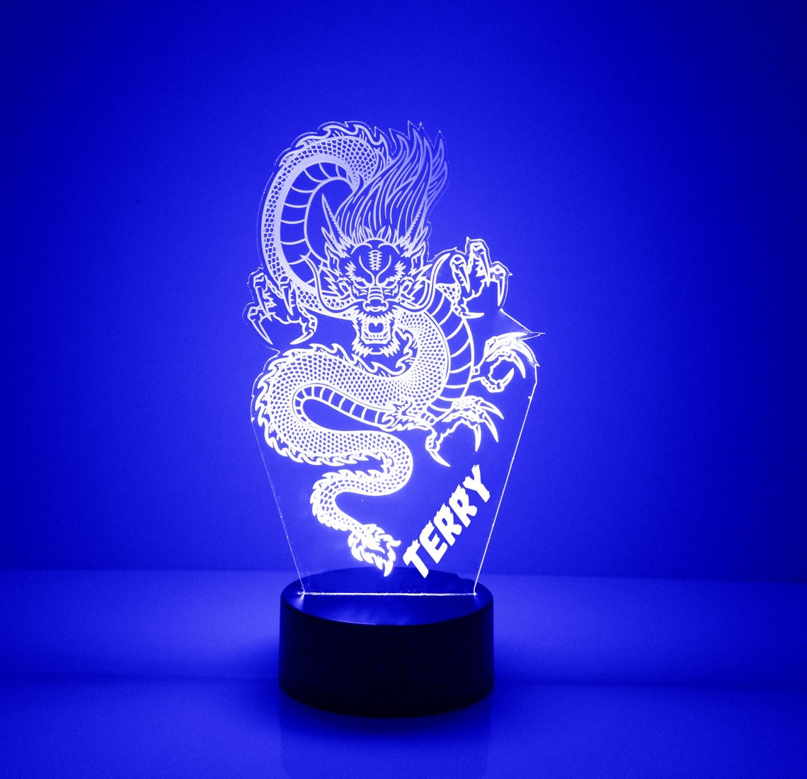 Light up Dragon Custom Engraved Night Light Personalized | Etsy