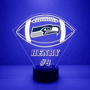 Seattle Seahawks, LED Football Sports Fan Lamp, Custom Made Night Light ...