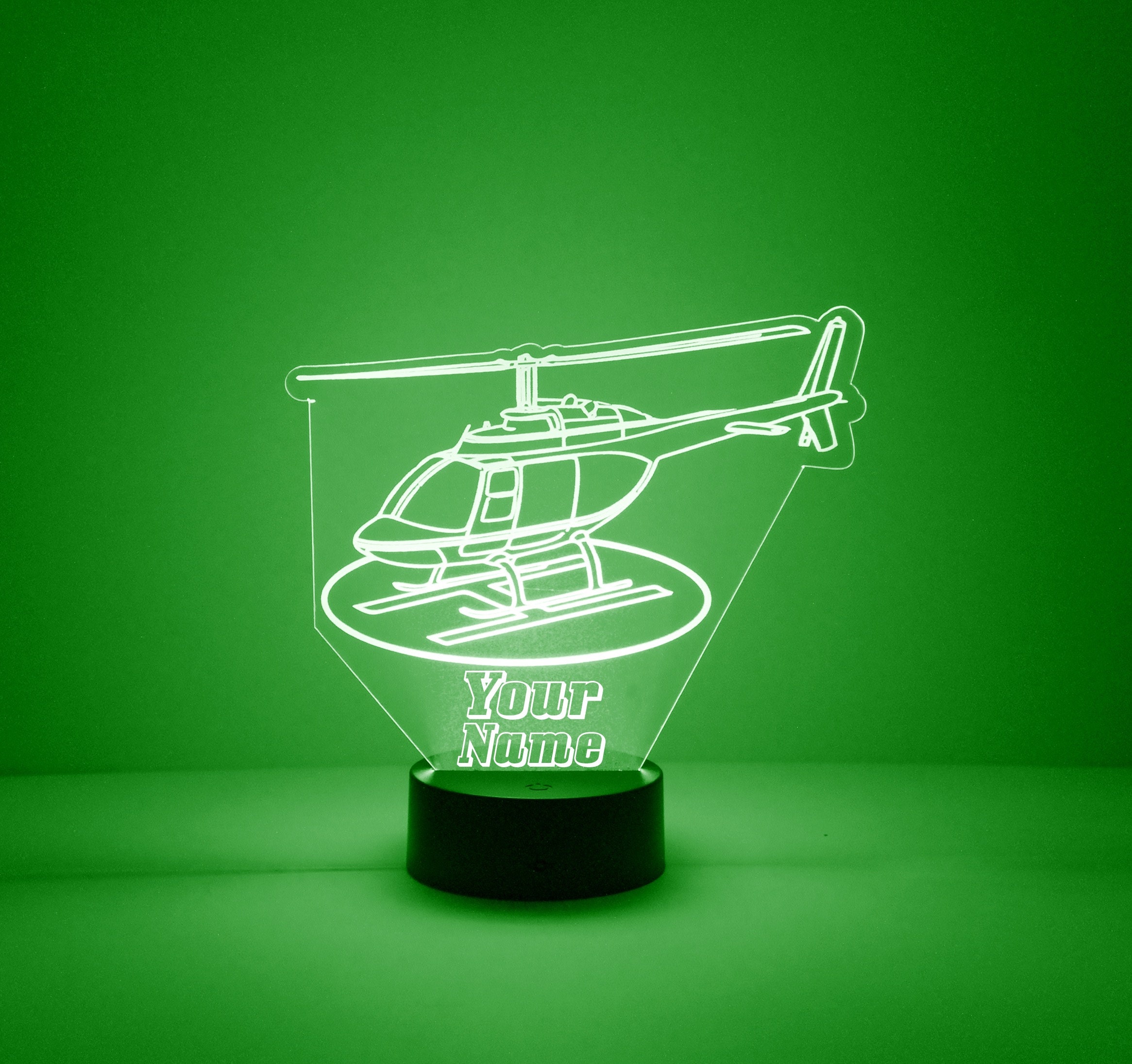Light up Helicopter Custom Engraved Night Light Personalized - Etsy