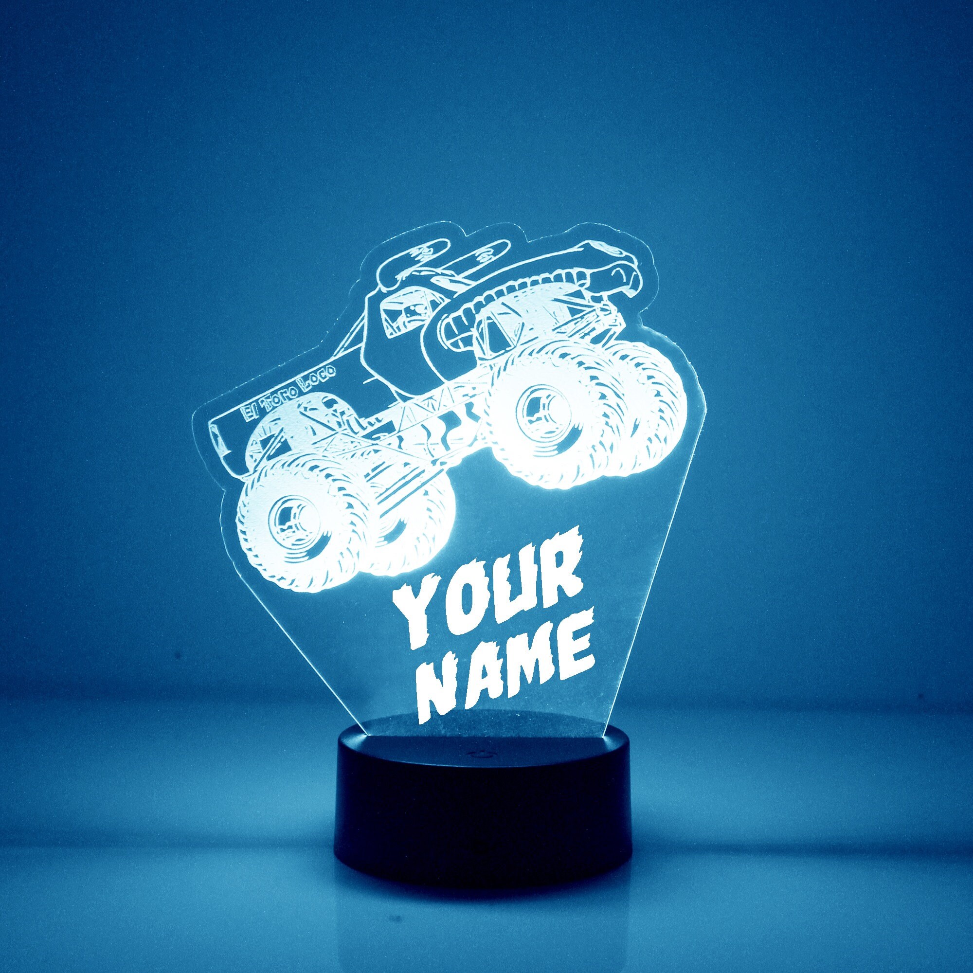 Monster Truck Light Up, Custom Engraved Night Light, Personalized Free ...