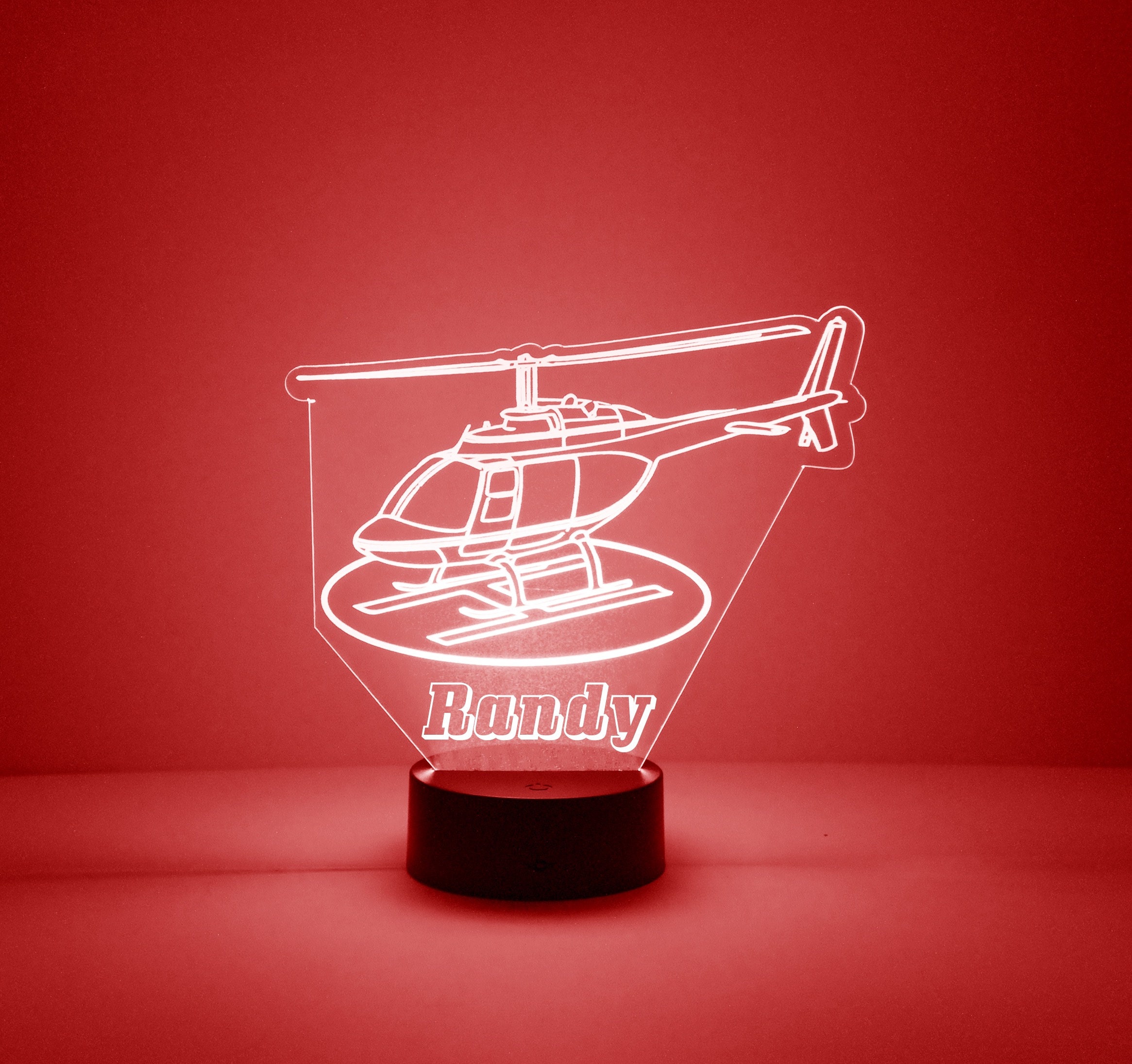 Light up Helicopter Custom Engraved Night Light Personalized - Etsy