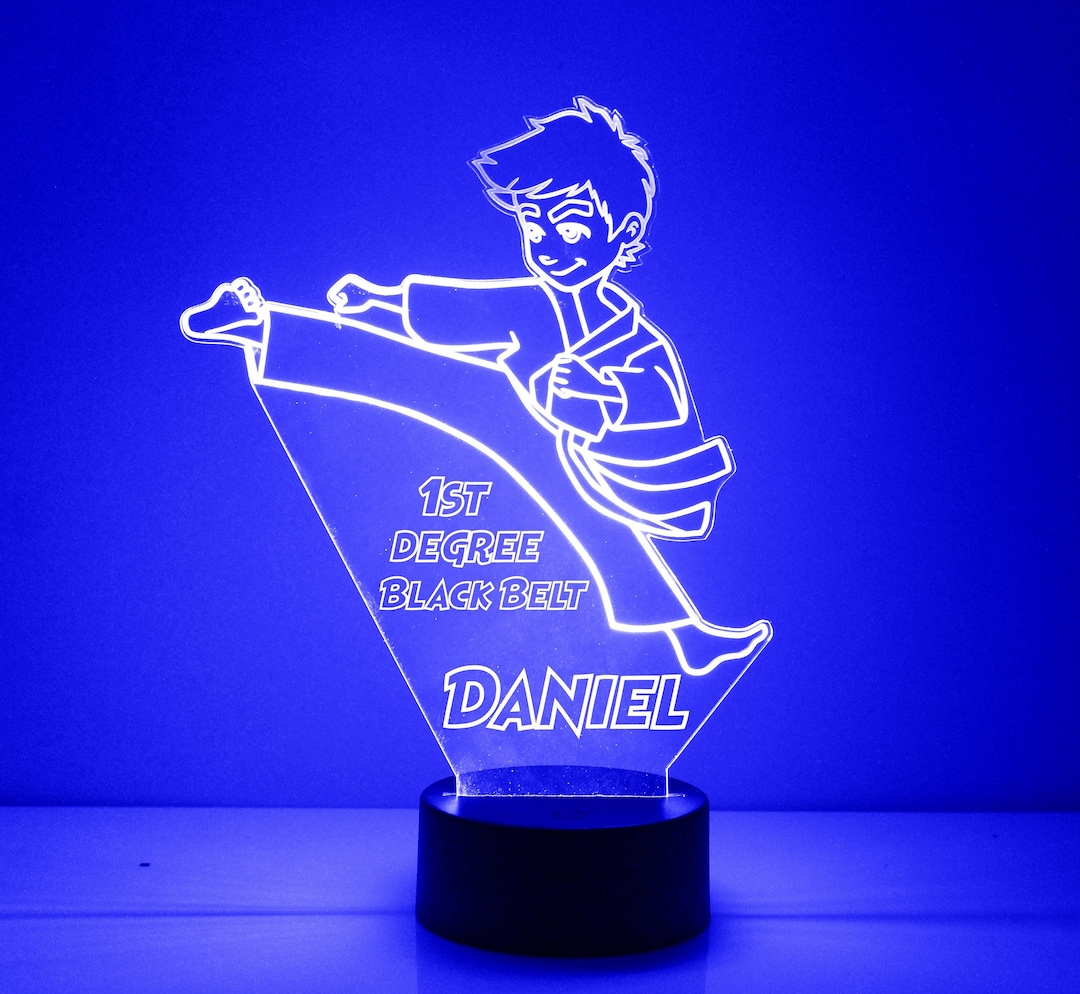 Karate Table Light, Custom Engraved Night Light, Personalized Free, 16 ...