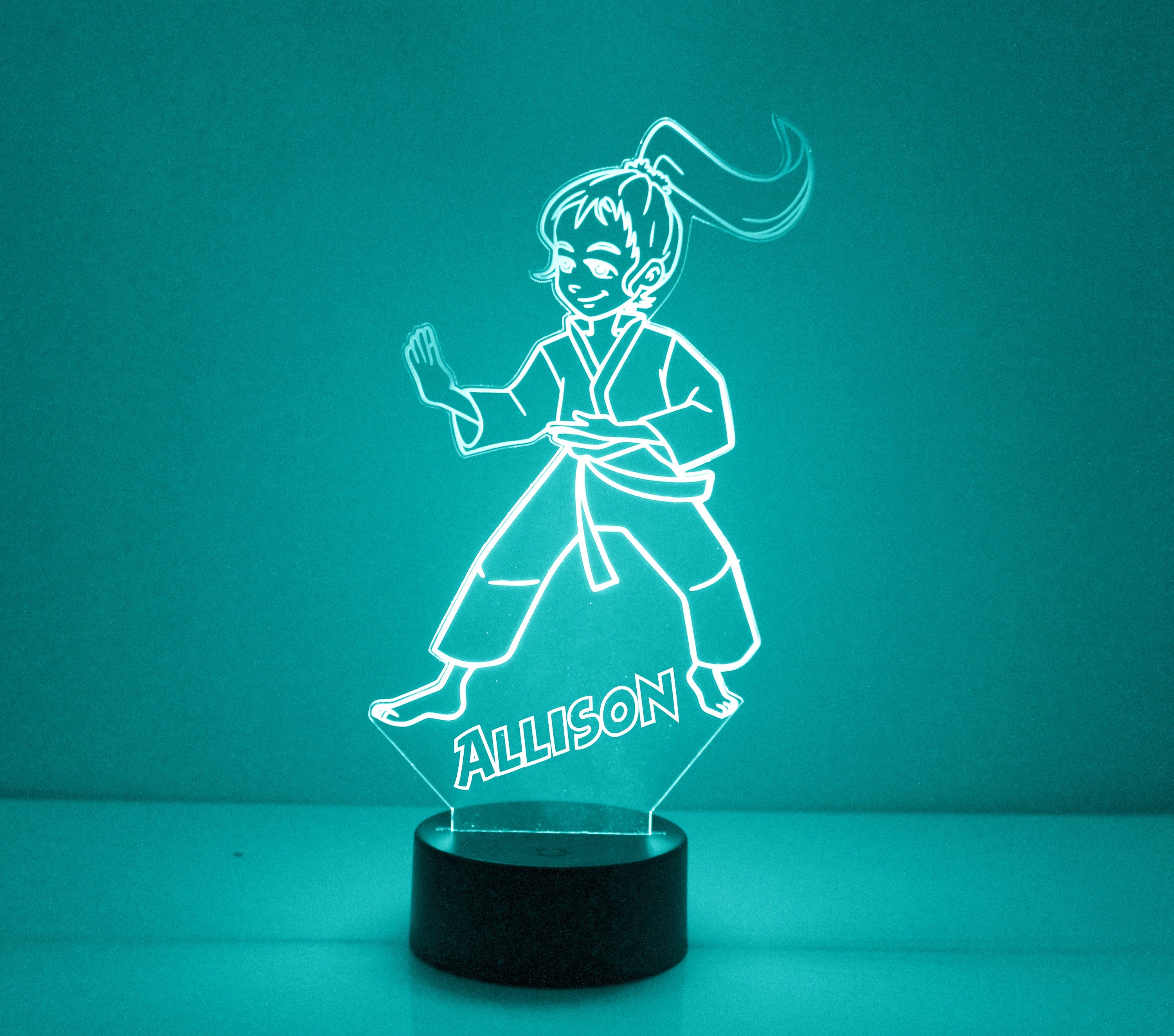 Karate Table Light Custom Engraved Night Light Personalized | Etsy