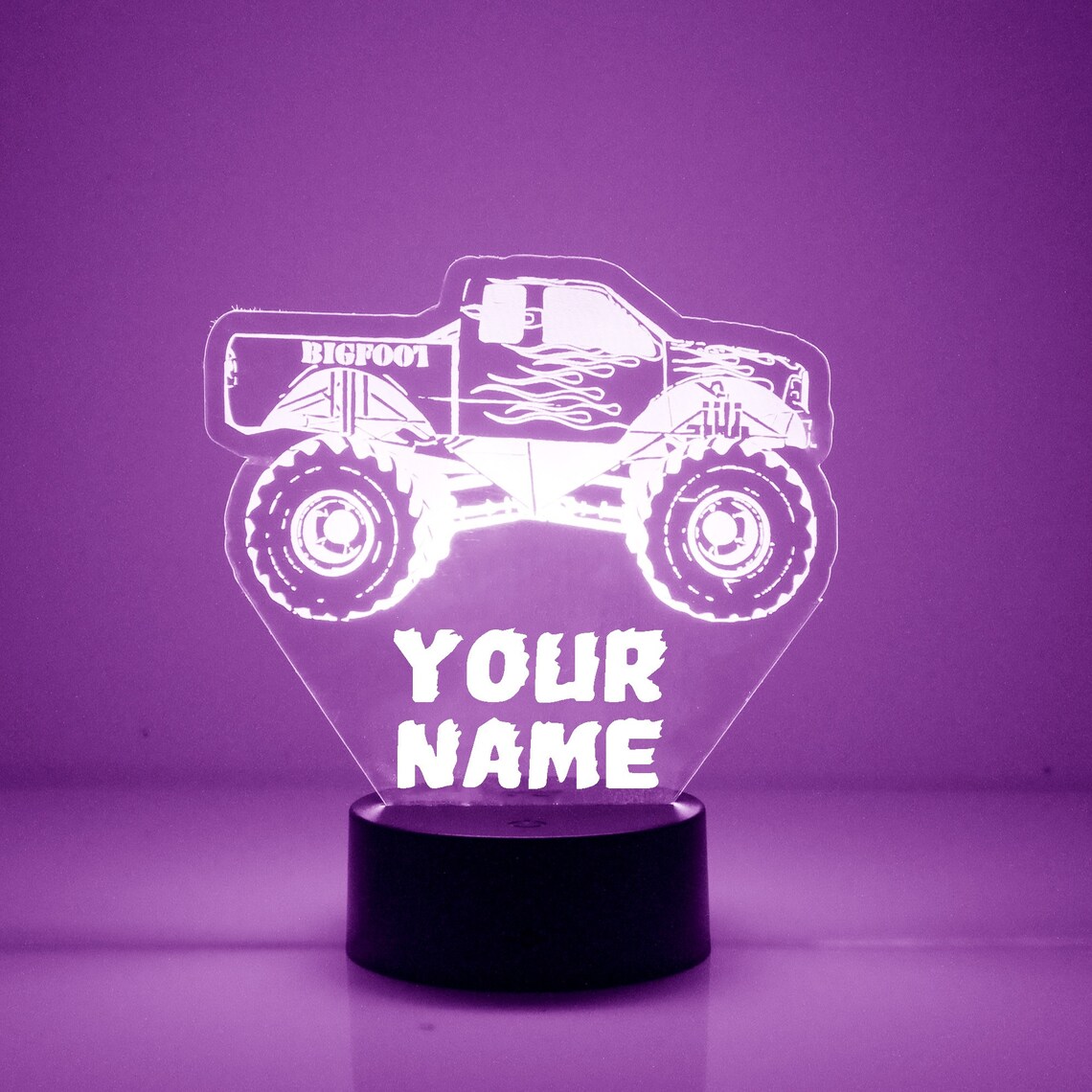 Monster Truck Light Up, Custom Engraved Night Light, Personalized Free ...