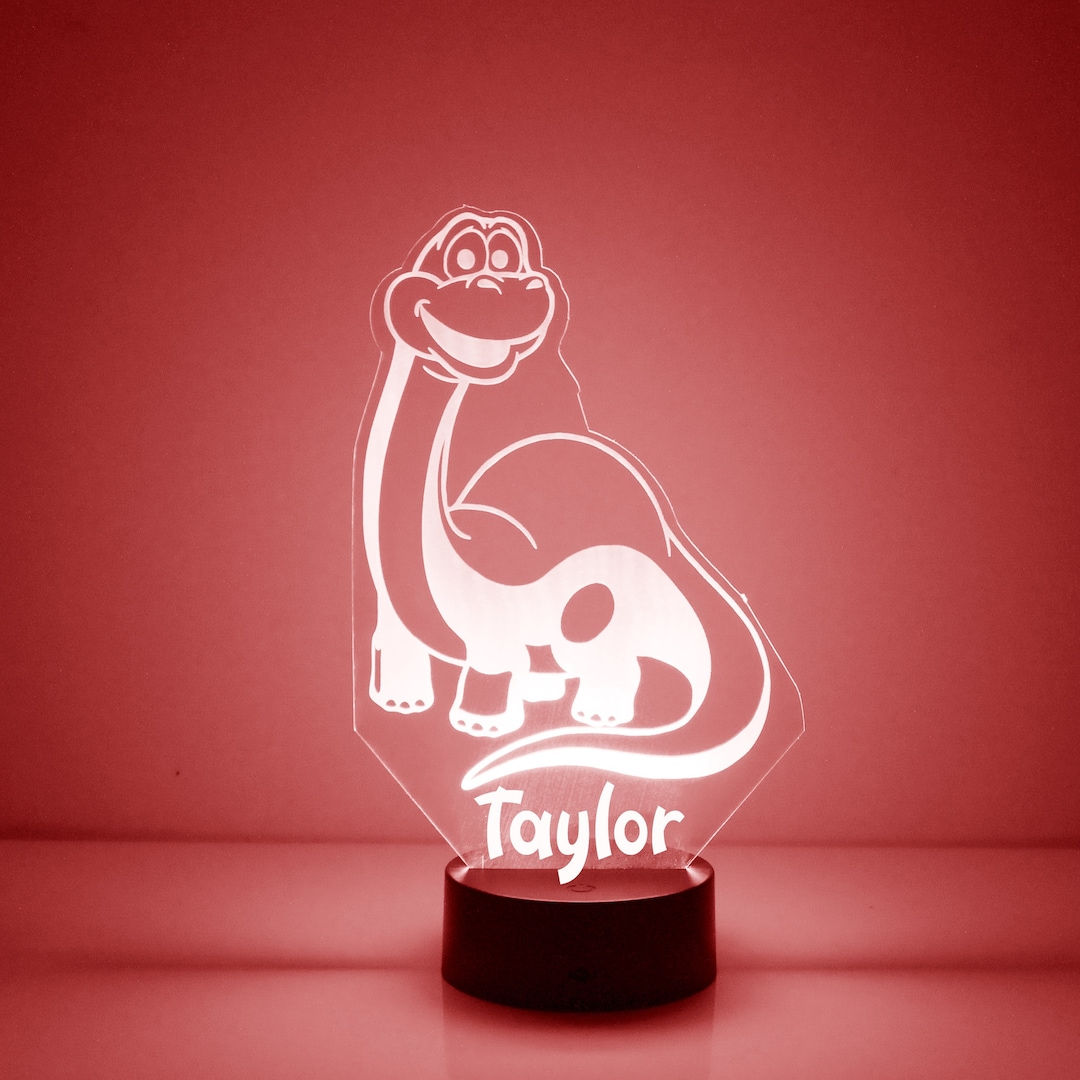 Light up Brontosaurus, Custom Engraved Night Light, Personalized Free ...