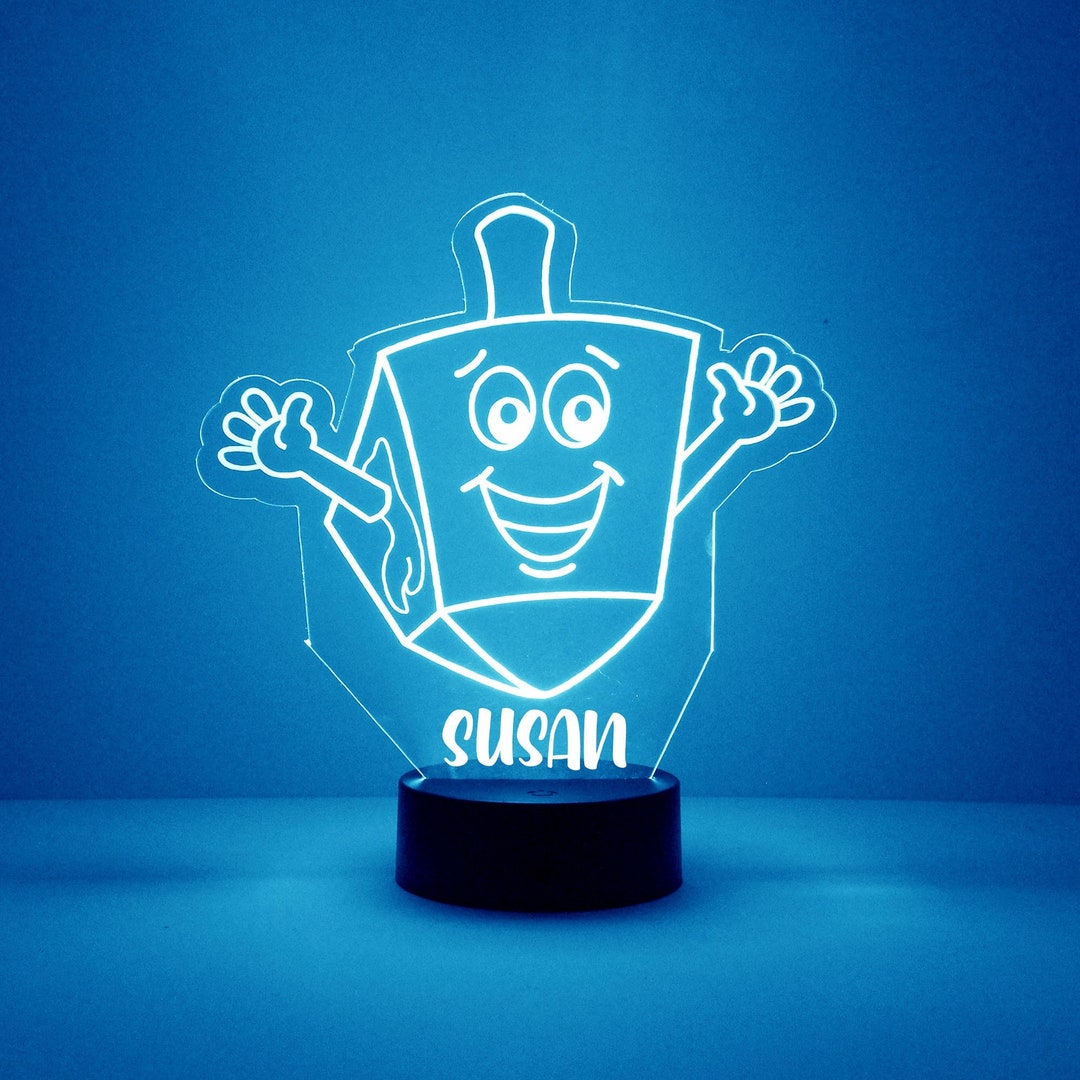 Light up Dreidel, Custom Engraved Night Light, Personalized Free, 16 ...