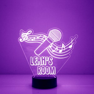 Acrylic Light up Microphone, Custom Engraved Night Light, Personalized ...