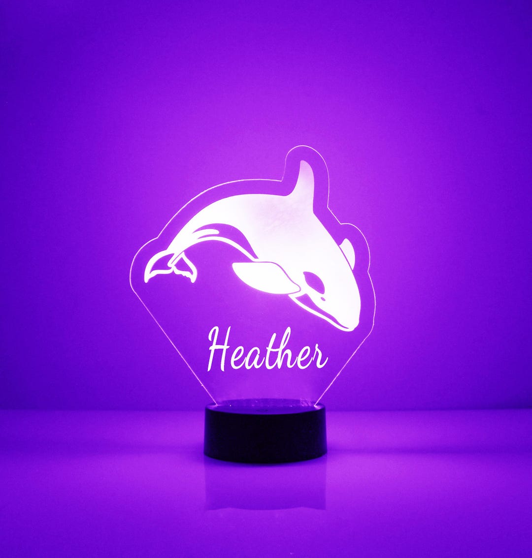 Light up Orca Whale, Custom Engraved Night Light, Personalized Free, 16 ...