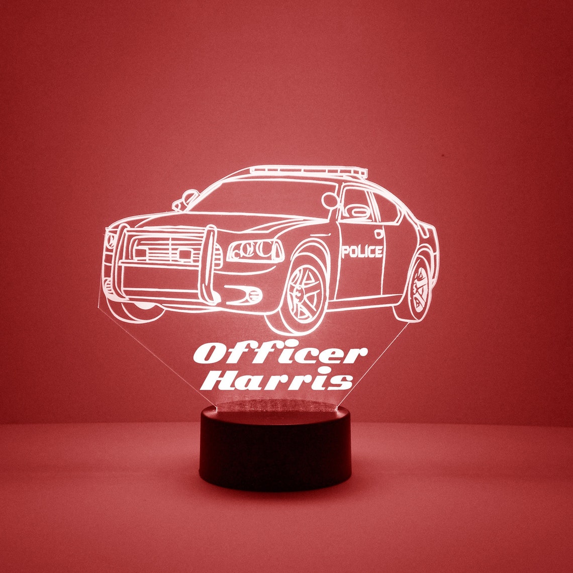 Light up Police Car, Custom Engraved Night Light, Personalized Free, 16 ...