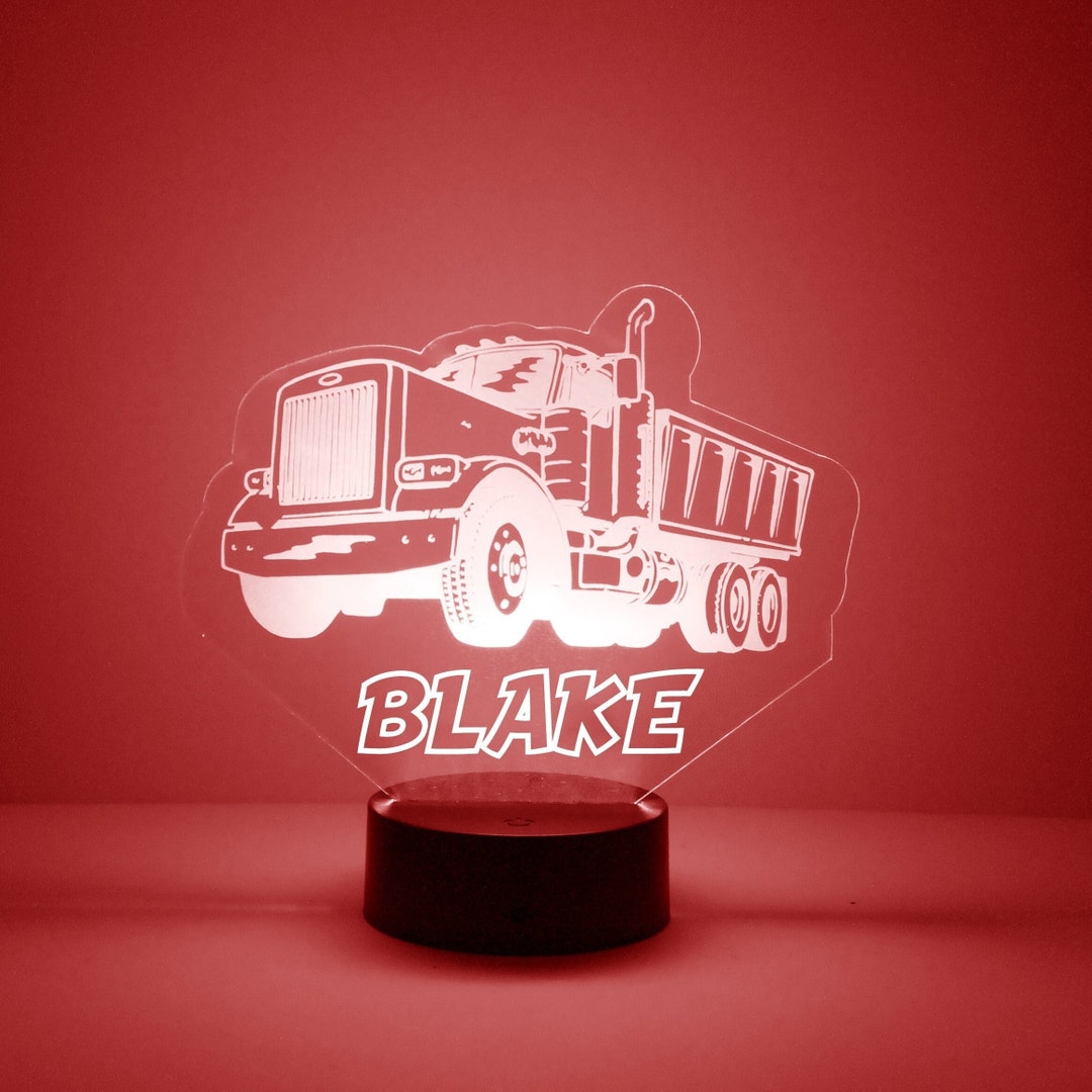 Light up Dump Truck, Custom Engraved Night Light, Personalized Free, 16 ...