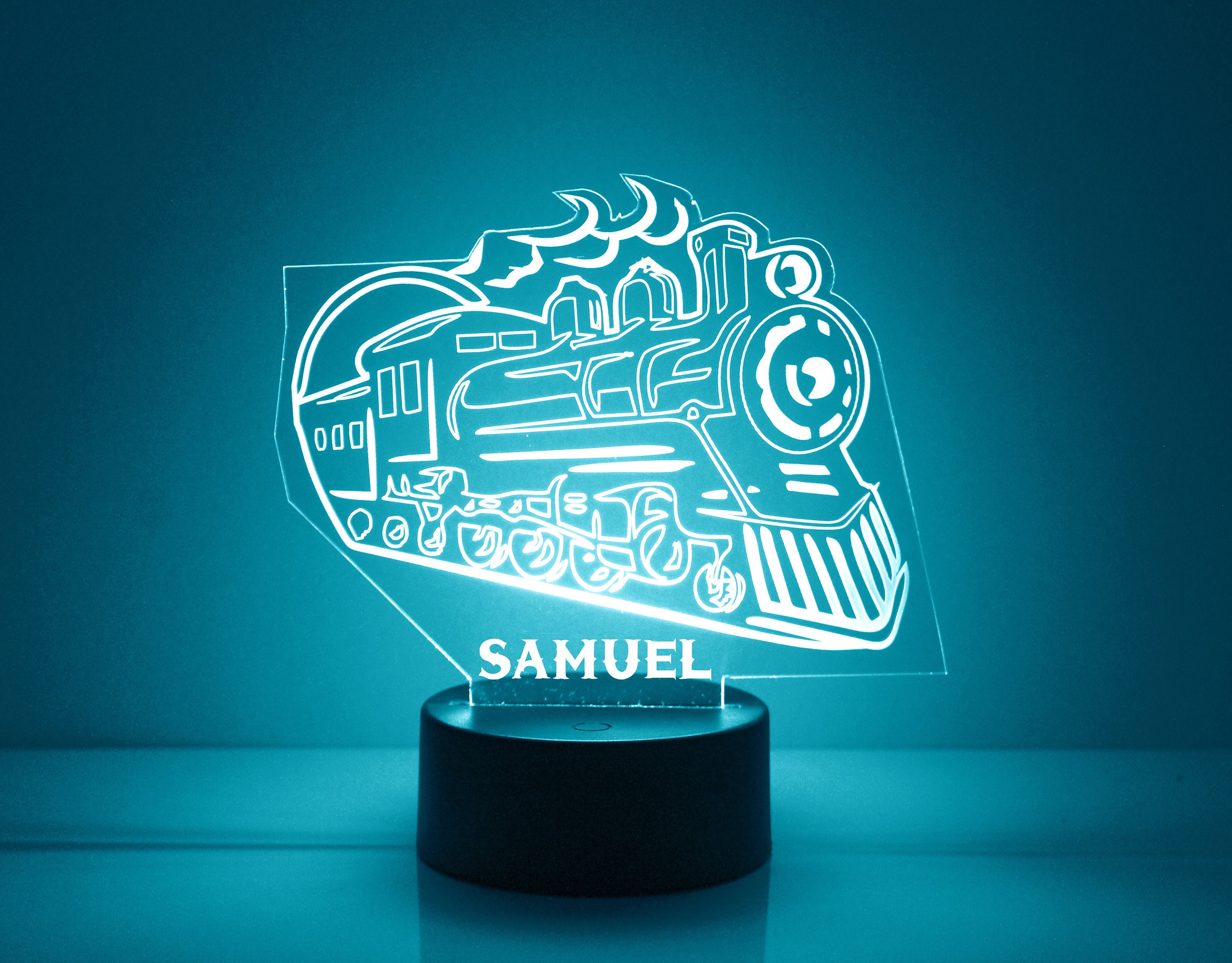Light up Train Custom Engraved Night Light Personalized - Etsy
