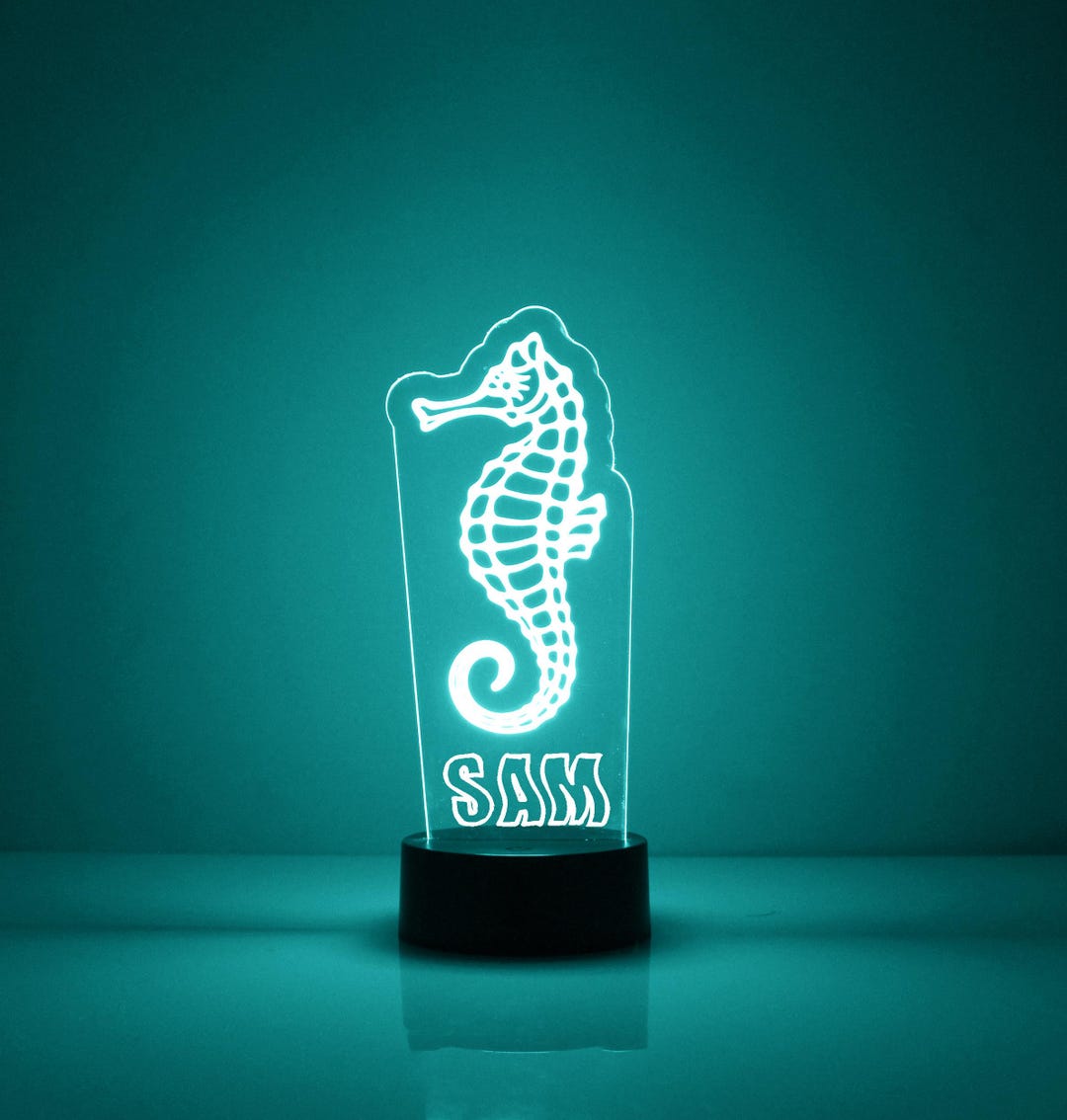 Seahorse Light Up, Custom Engraved Night Light, Personalized Free, 16 ...