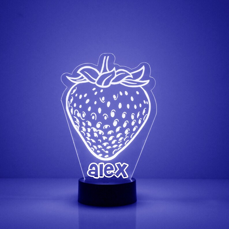 Acrylic Light up Strawberry, Custom Engraved Night Light, Personalized ...