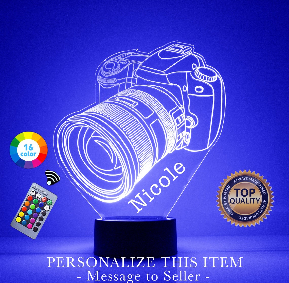 Acrylic Light up Camera Custom Engraved Table Light - Etsy