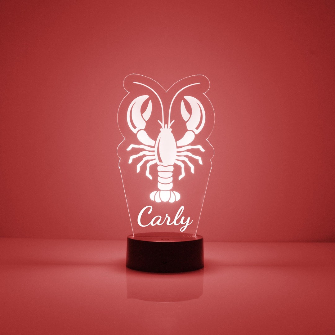 Light up Lobster, Custom Engraved Night Light, Personalized Free, 16 ...