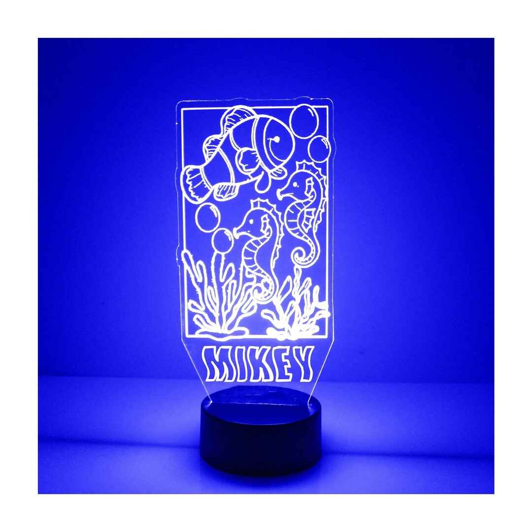 Under the Sea, Fish Night Light, Custom Engraved Night Lamp ...
