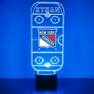 New York Rangers, LED Hockey Sports Fan Lamp, Custom Made Night Light ...