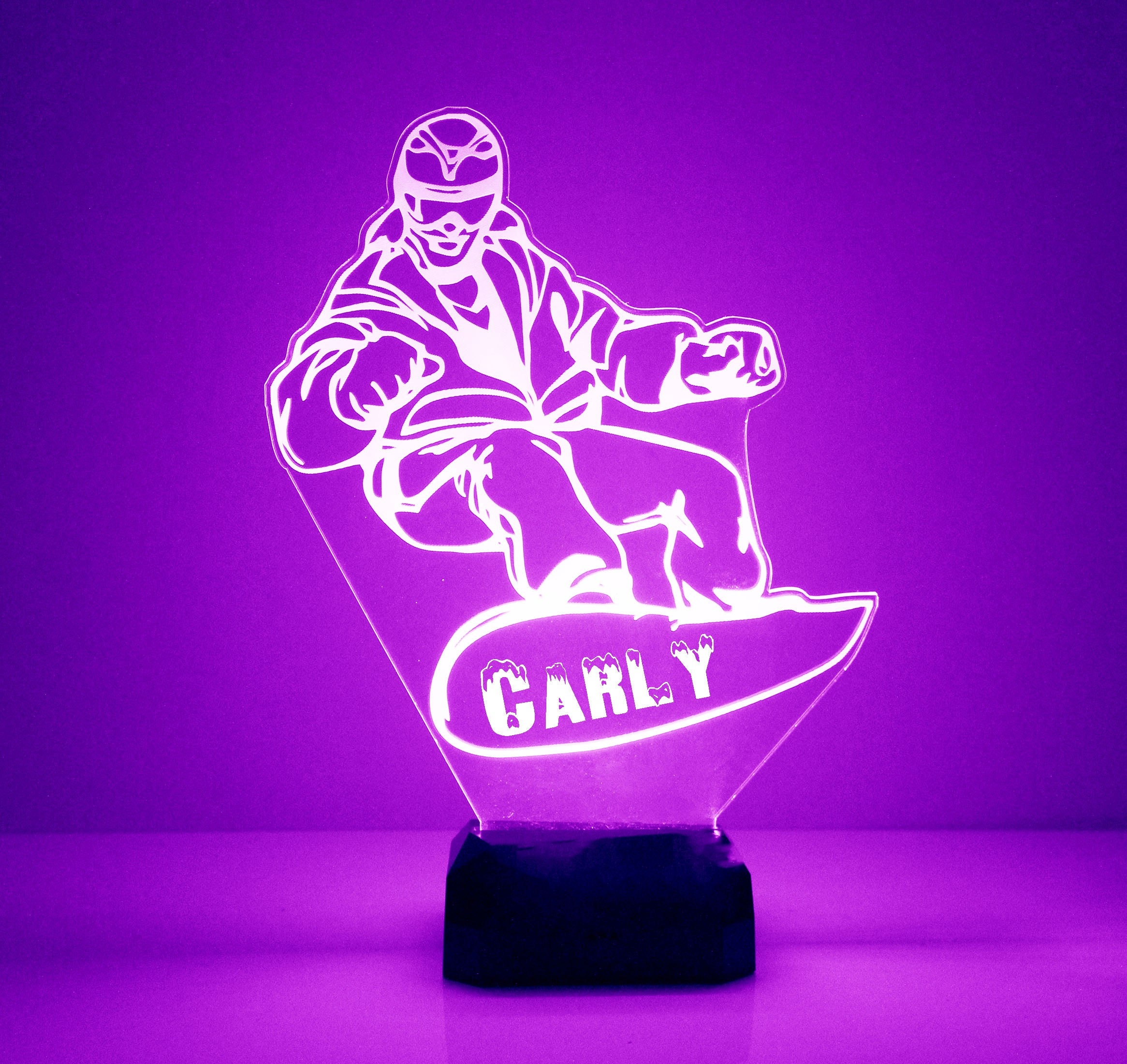 Light up Snowboarding Sign, Custom Engraved Night Light, Personalized ...
