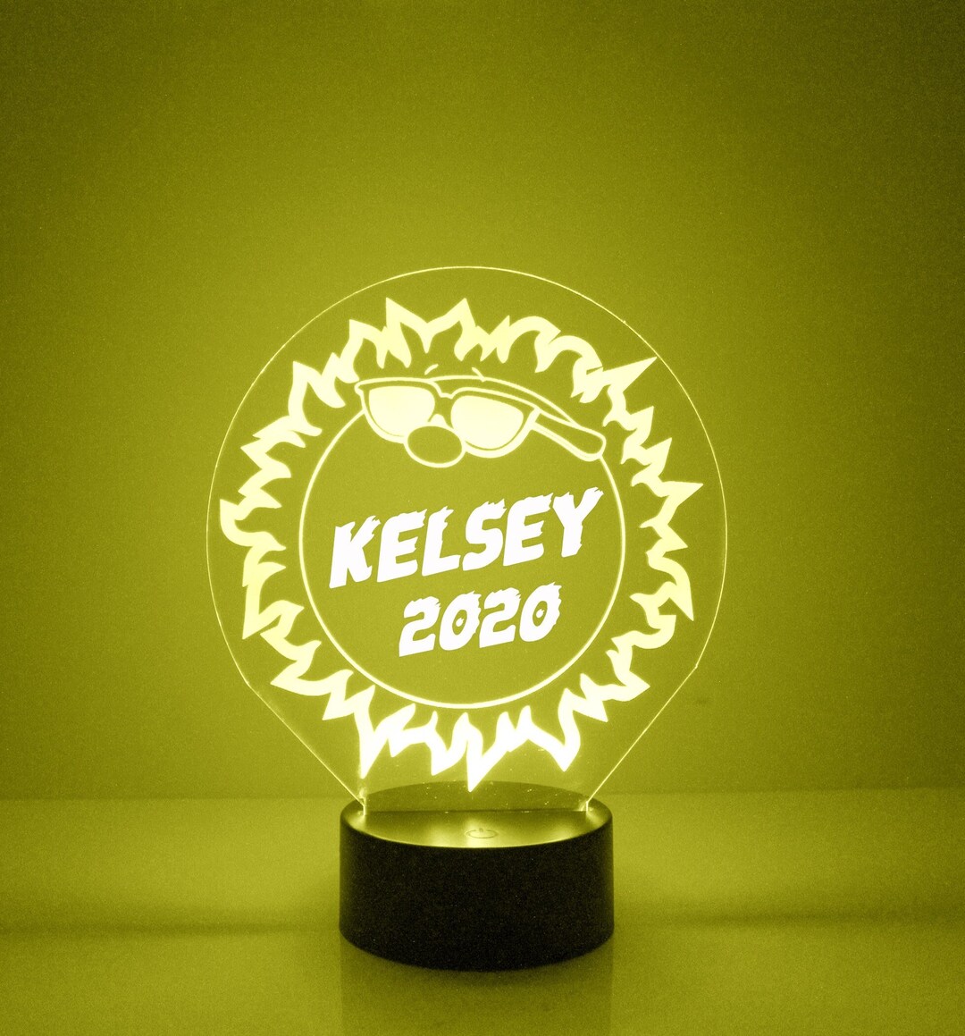 Acrylic Sun Light Up, Custom Engraved Night Light, Personalized Free ...