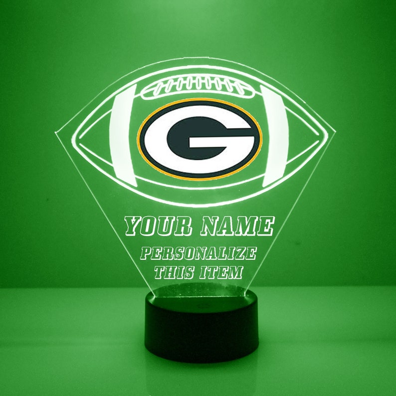 Green Bay Packers, LED Football Sports Fan Lamp, Custom Made Night ...