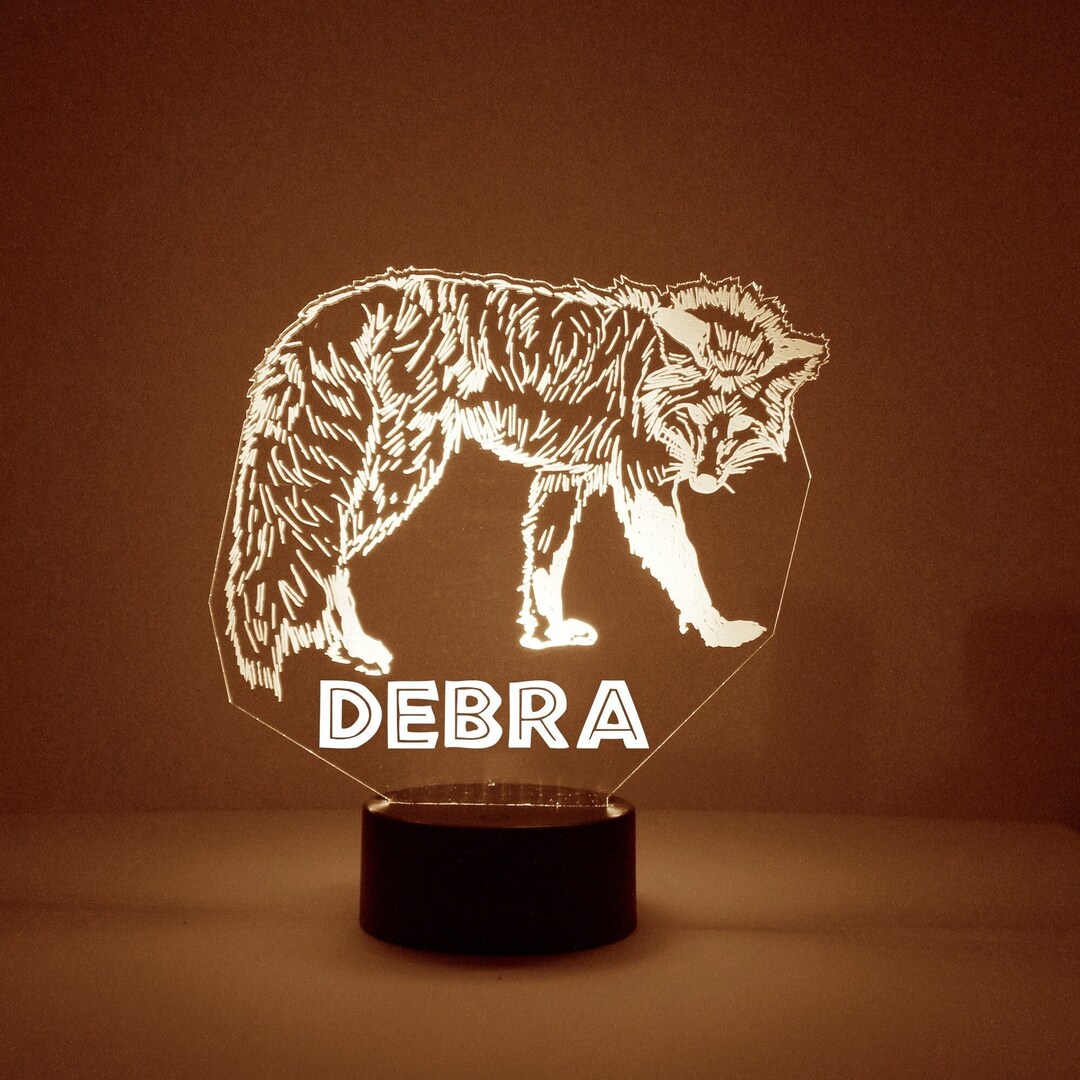 Fox, Animal Night Light, Custom Engraved Night Lamp, Personalized Free ...